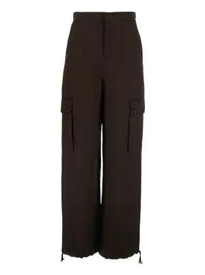 TWINSET Twinset Froissé Satin Cargo Trousers