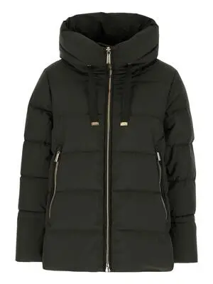 MOORER Quilted Hooded Jacket - Black