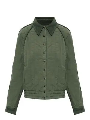 Dries Van Noten Quilted Long Sleeve Button Jacket - Green