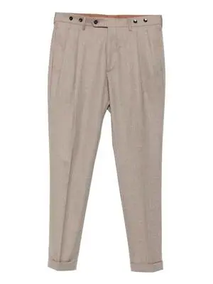 BERWICH Pleated Wool Trousers - Nude