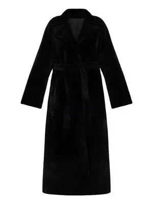 ARMA Belted Shearling Coat - Black