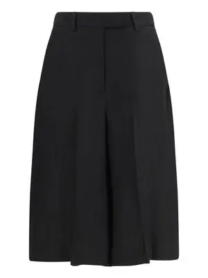 LARDINI Pleated Straight-leg Bermuda Shorts - Black