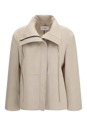 LARDINI Lardini High Neck Zip Jacket Light Brown