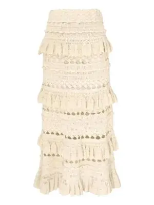 ZIMMERMANN Zimmermann Waverly Crochet Midi Skirt