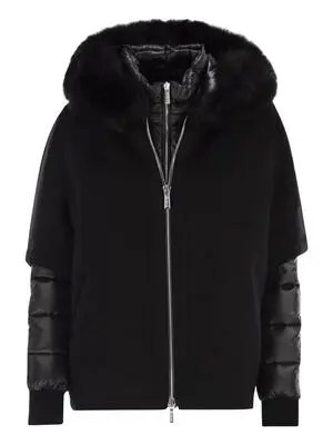 MOORER Long-sleeved Down Jacket With Hood - Black