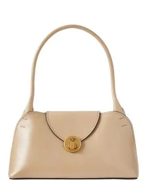 Versace Medusa Embellished Leather Shoulder Bag - Neutrals