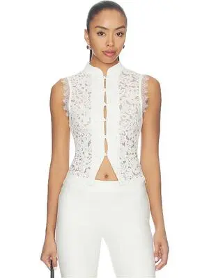 MORE TO COME Kally Lace Top - Ivory