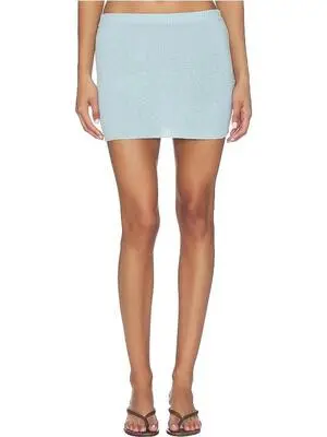 SNDYS. Monte Knit Mini Skirt - Light Blue
