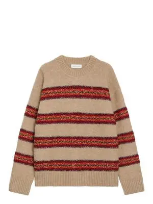 Dries Van Noten Striped Wool-blend Sweater - Cream