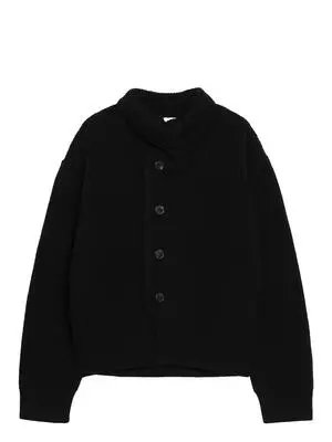 Dries Van Noten Waffle-knit Wool Cardigan - Black