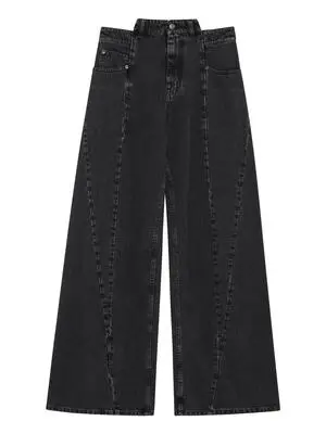 MAISON MARGIELA Maison Margiela Wide-Leg Jeans In Faded Cotton Denim Black