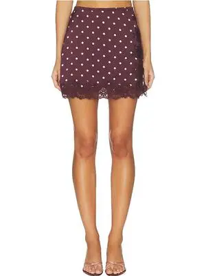 Line & Dot Raye Mini Skirt - Wine