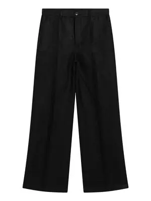 Rick Owens Ramie And Cotton Tower Trousers - Black
