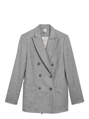 Max Mara Double-breasted Silk And Cashmere Blend Blazer - Gray