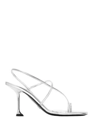 Proenza Schouler Proenza Schouler Silver-Tone Strappy High Heel Square Toe Sandals Silver