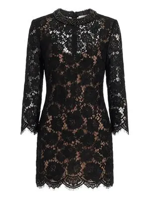 SELF-PORTRAIT Lace Embellished Mini Dress - Multicolor