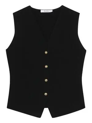 Max Mara Max Mara Viscose Crepe Yarn Gilet Black