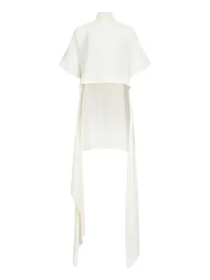 Alaïa Asymmetric Viscose Cady Top - White