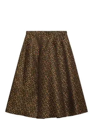 Prada Military Floral Pleated Skirt - Green