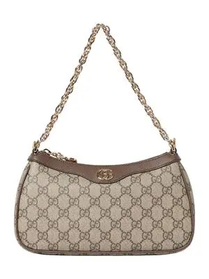 Gucci Monogram Shoulder Bag - Brown