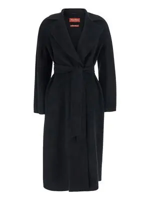 Max Mara Belted Wool Coat - Black