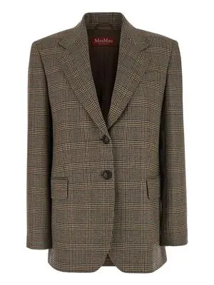 Max Mara Plaid Single-breasted Blazer - Black