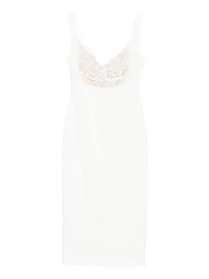 NISSA NISSA White Lace Embellished Evening Dress