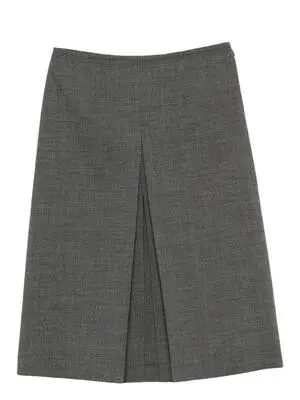 Prada Wool Skirt With Nylon Waistband - Multicolor