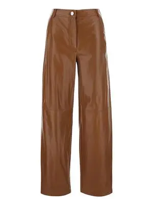 Max Mara Leather Pants - Brown