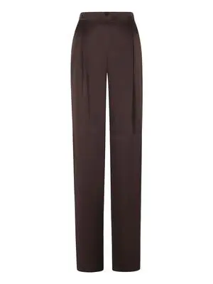 Max Mara Acetate Blend Tailored Trousers - Brown