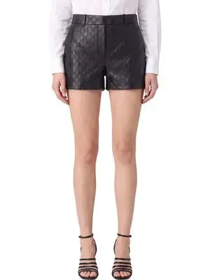 Gucci Monogrammed Leather Shorts - Blue