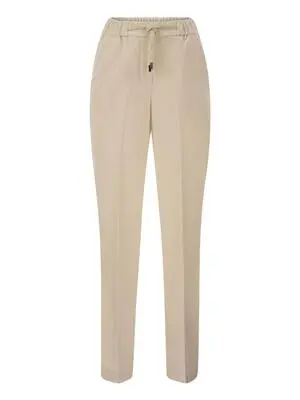 Peserico Tailored Virgin Wool, Cashmere, And Metallic Fibre Jogger Trousers - Multicolor