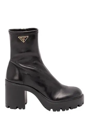 Prada Lambskin Leather Ankle Boots - Multicolor