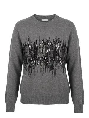 Peserico Pesirico Round Neck Sweater With Sequined Embellishment - Multicolor