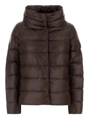 Herno HERNO Quilted Down Jacket With Logo Plate Brown