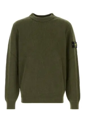 Stone Island STONE ISLAND Cotton Crewneck Sweater With Detachable Logo Patch Green