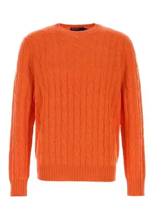 Polo Ralph Lauren Cashmere Cable Knit Crewneck Sweater - Orange
