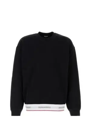 Dsquared2 Cotton Oversize Sweatshirt With Elasticated Hem - Black