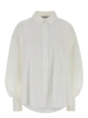 Attico Cotton Shirt With Embroidered Logo - White