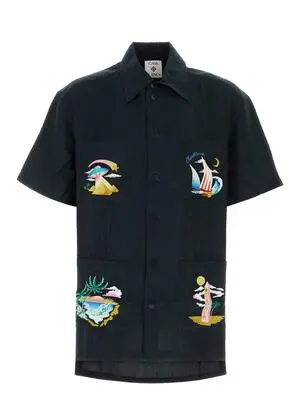 Casablanca Midnight Viscose Blend Shirt - Blue