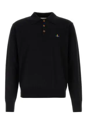 VIVIENNE WESTWOOD Wool Mark Polo Shirt - Black