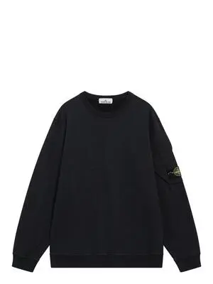 Stone Island Navy Cotton Crewneck Sweatshirt - Blue