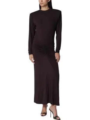 Andamane Maxi Dress With Draping - Red