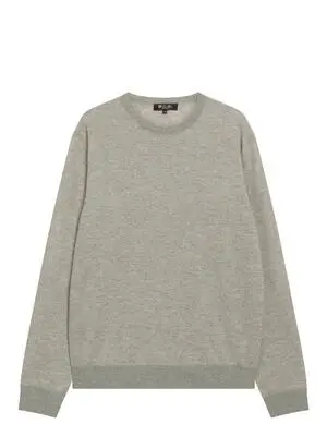 Loro Piana Cream Melange Cashmere And Silk Sweater - Green