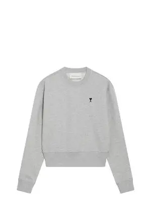 AMI Paris De Coeur Crewneck Sweatshirt - Gray