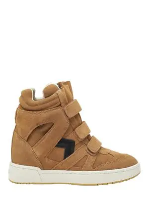 Isabel Marant Étoile Leather Wedge Sneakers - Brown