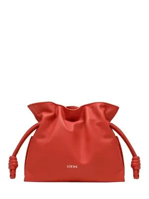 Loewe Mini Flamenco Clutch In Calfskin Leather - Orange