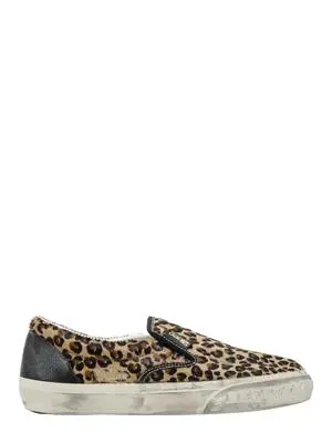 GOLDEN GOOSE Leopard Print Calf Hair Sneakers - Black