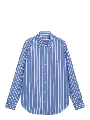 Balenciaga Light Striped Cotton Shirt - Blue