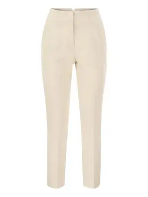 Peserico Slim-fit Stretch Technical Fabric Trousers - White